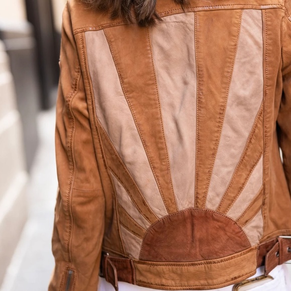 Mauritius | Jackets & Coats | Mauritius Sunburst Leather Jacket New ...